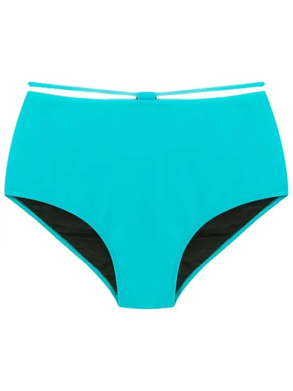 GLORIA COELHO String-detail High-rise Bikini Briefs - Blue