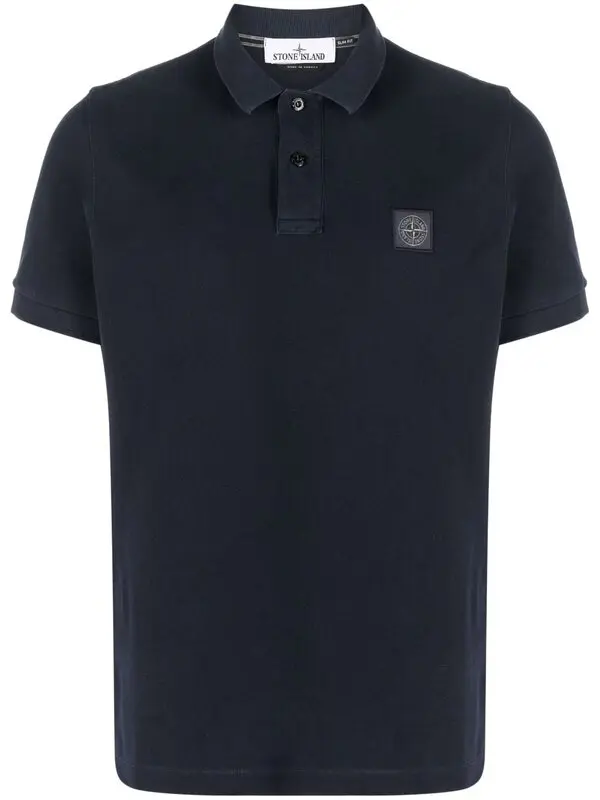 Stone Island Logo-patch Polo Shirt - Blue