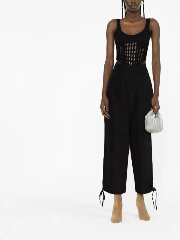 MSGM Tie-cuff Cropped Trousers