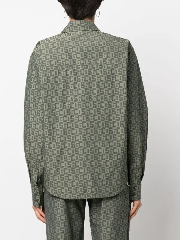 Gcds Crystal-chain Monogram Shirt