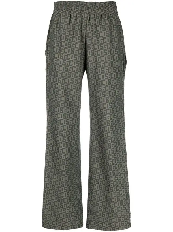 Gcds Open-leg Monogram Trousers