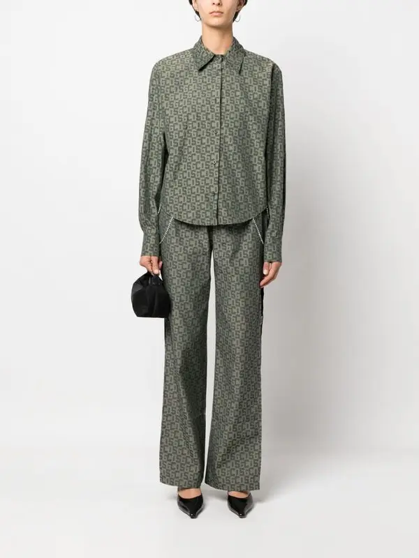 Gcds Open-leg Monogram Trousers