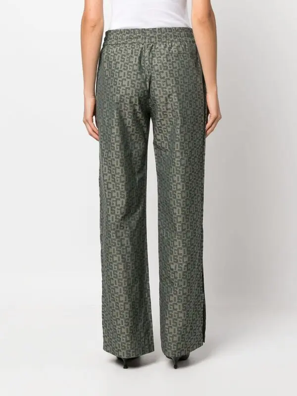 Gcds Open-leg Monogram Trousers