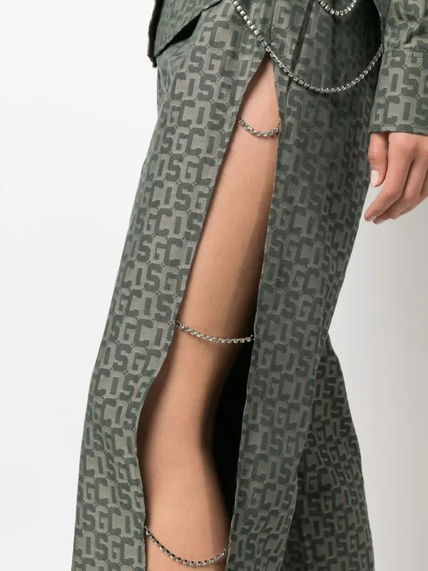 Gcds Open-leg Monogram Trousers