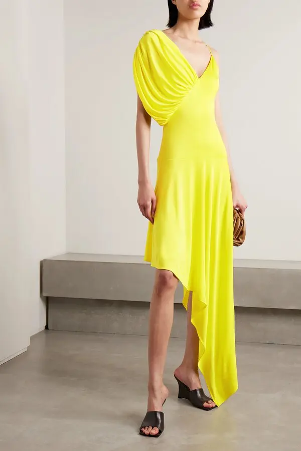 Stella McCartney Asymmetric Draped Jersey Dress