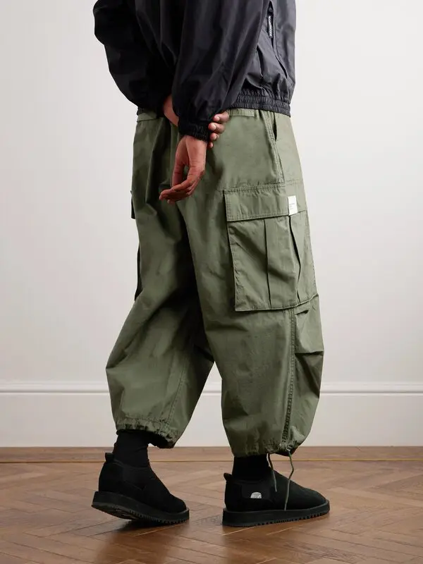 Neighborhood Wide-Leg Cotton-Ripstop Cargo Trousers Xl - Green