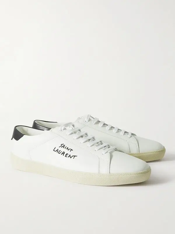 Saint Laurent Court Classic Sl/06 Leather Sneakers - White