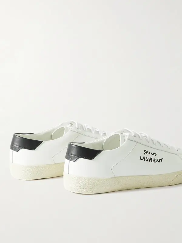Saint Laurent Court Classic Sl/06 Leather Sneakers - White