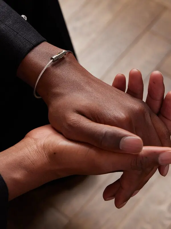 Le Gramme Brushed Sterling Titanium And -karat Gold Bracelet - Silver