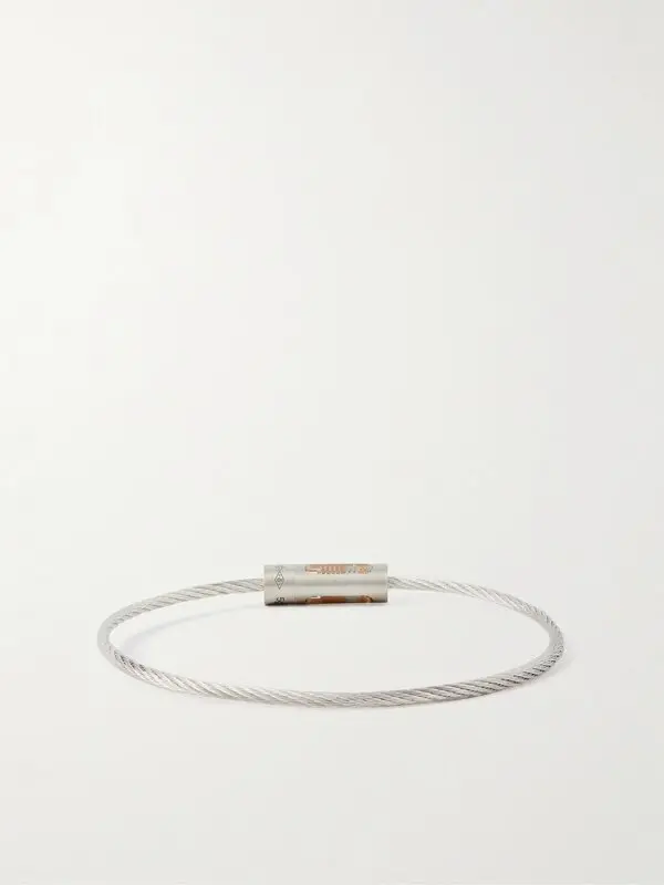 Le Gramme Brushed Sterling Titanium And -karat Gold Bracelet - Silver