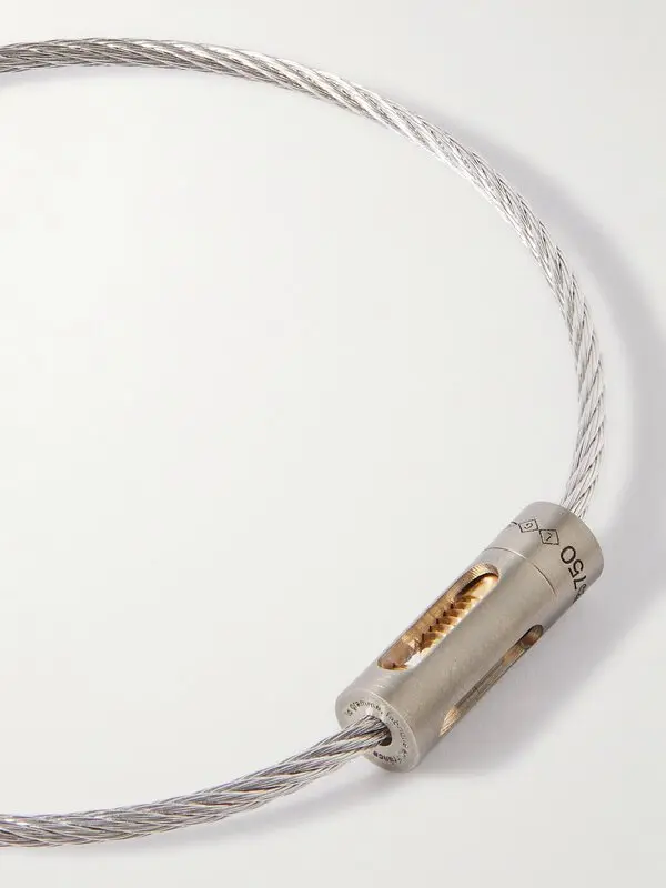 Le Gramme Brushed Sterling Titanium And -karat Gold Bracelet - Silver