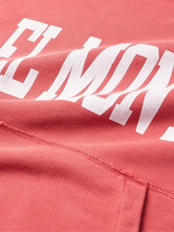 Remi Relief Printed Cotton-Jersey Hoodie In Red - 70% Off