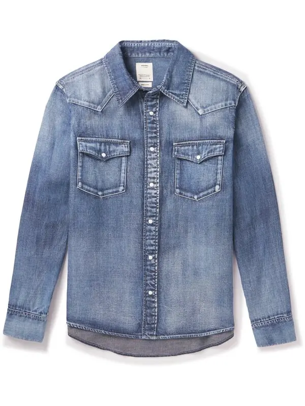Visvim Social Sculpture Denim Western Shirt 2 In Blue - 50% Off
