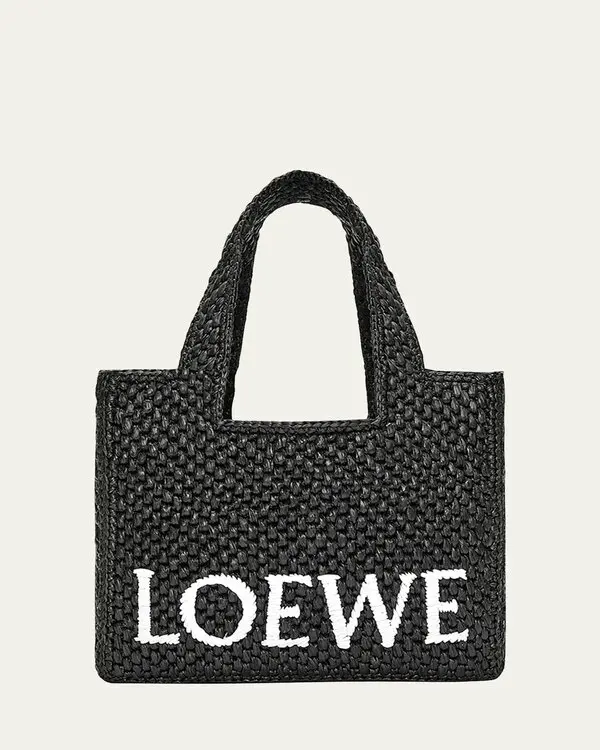 Loewe X Paula's Ibiza Small Raffia Tote Bag - Black