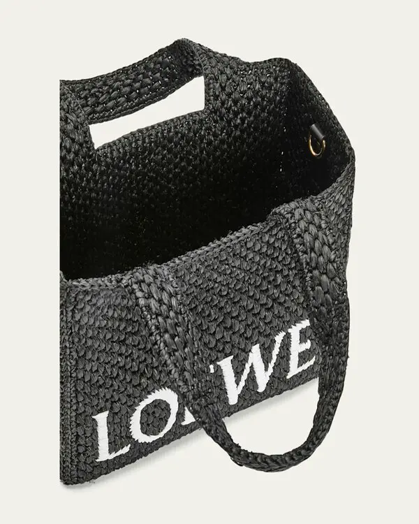 Loewe X Paula's Ibiza Small Raffia Tote Bag - Black