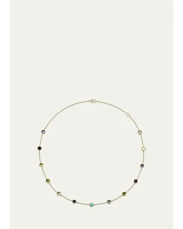 Ippolita 18k Gold 13-stone Station Necklace - Rainbow