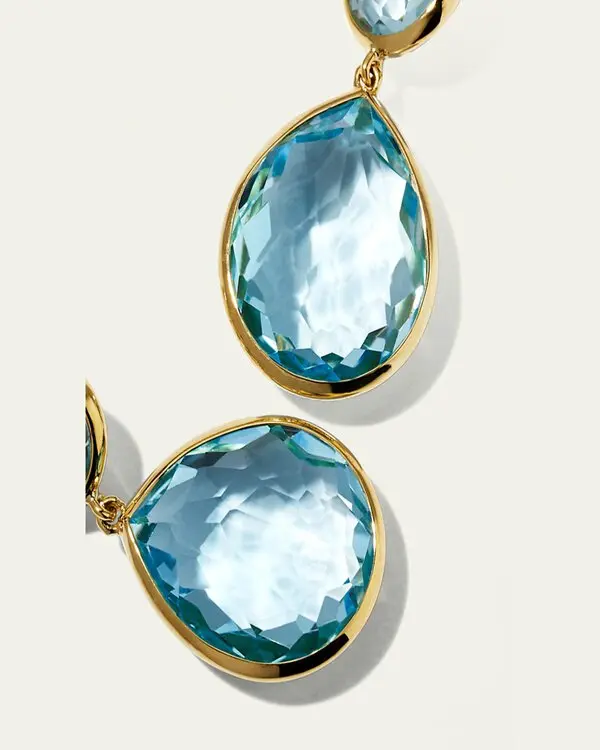 Ippolita Rock Candy Teardrop Earrings In 18k Gold - Blue Topaz
