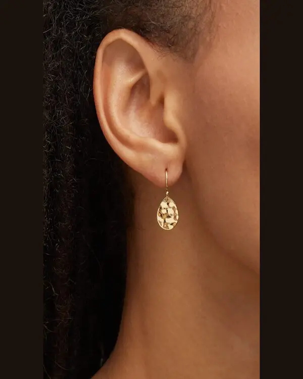 Ippolita 18k Classico Crinkle Hammered Teardrop Earrings