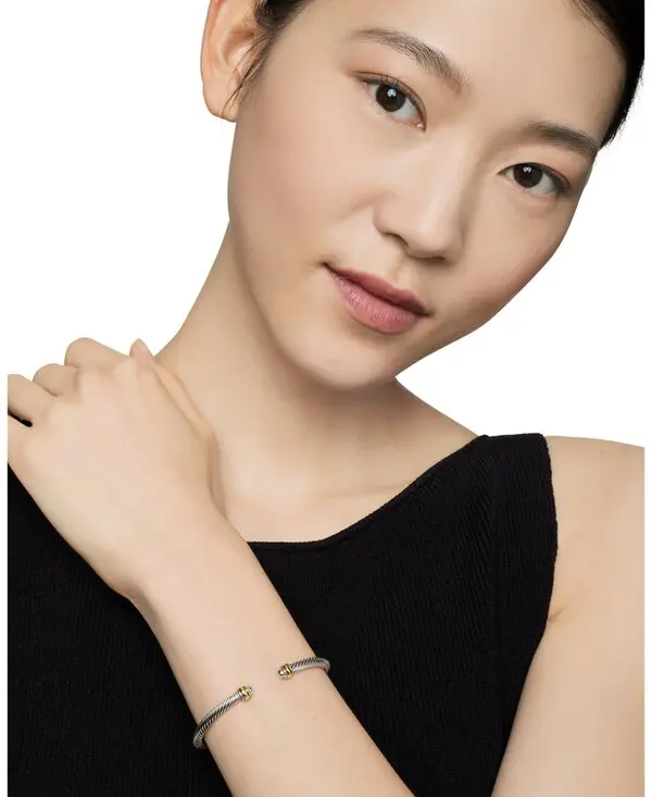 David Yurman Cable Classics Bracelet With 18k Gold - Silver