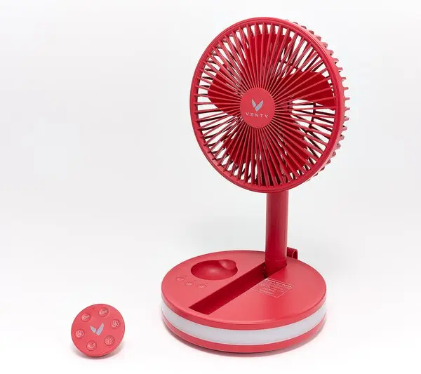 VENTY Rechargeable Portable Telescopic Fan W/ Carry Case - One-color