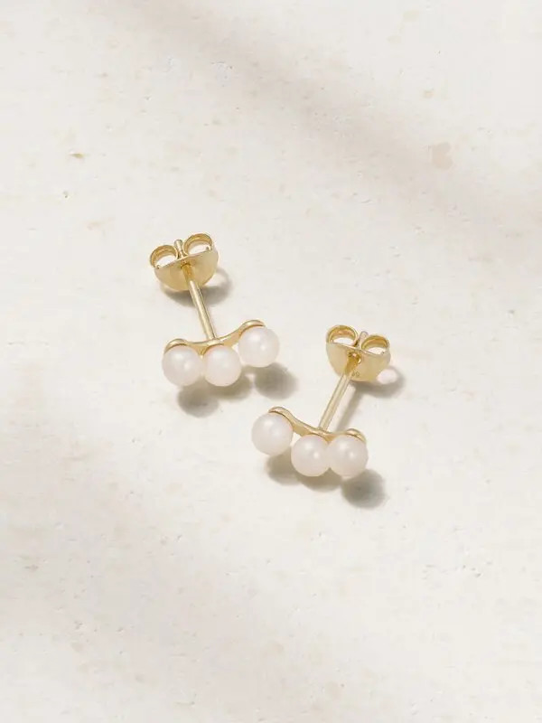Mateo Trio 14-karat Pearl Earrings - Gold