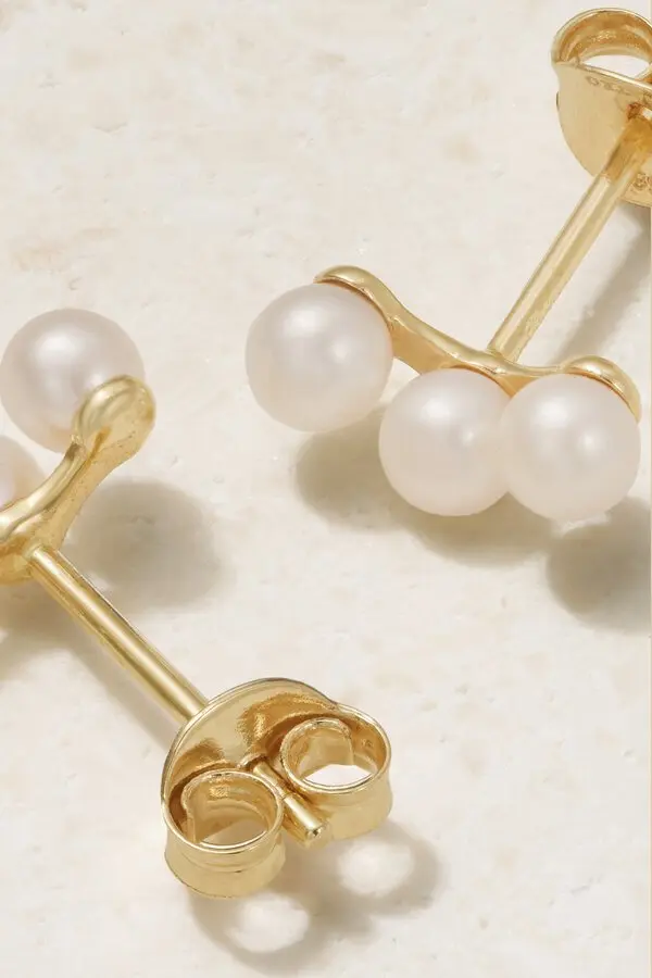 Mateo Trio 14-karat Pearl Earrings