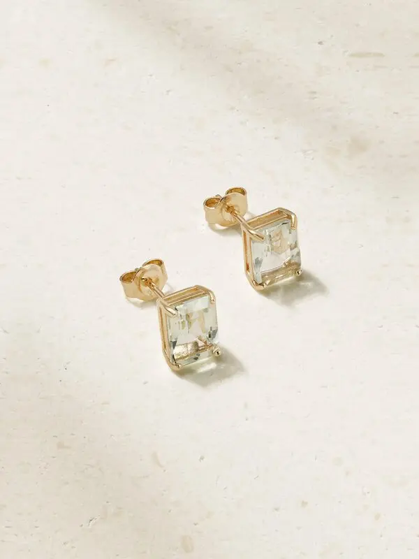 Mateo 14-karat Amethyst Stud Earrings - Gold