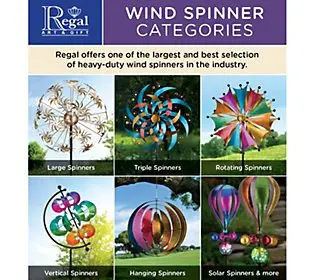 REGAL ART & GIFT 24' Rotating Wind Spinner Copp Er Petals
