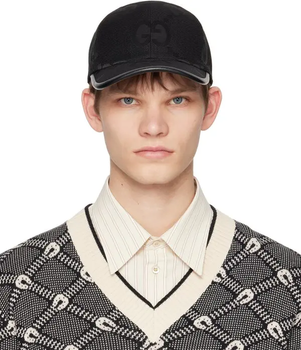 Gucci Black Jumbo Gg Cap - 1060 Black/Black | Editorialist