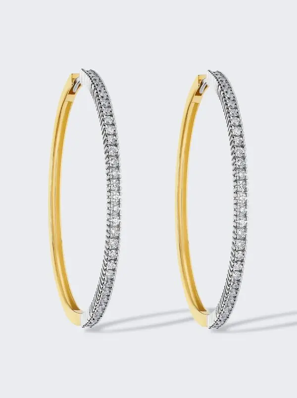 Delfina Delettrez 1987 Loop Earrings - 18k White And Yellow Gold