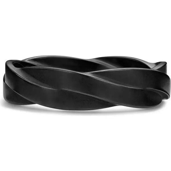 David Yurman Twisted Cable Band Ring - Black Titanium
