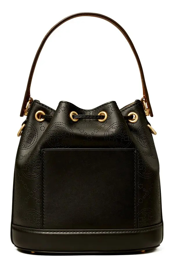 Tory Burch T Monogram Perforated Leather Bucket Bag