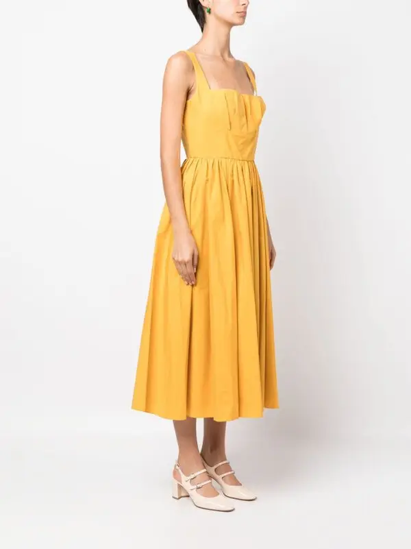Emilia Wickstead Terry Box-Pleat Midi Dress In Yellow - 35% Off |  Editorialist