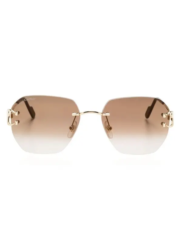 Cartier Signature C Rimless Sunglasses - Gold