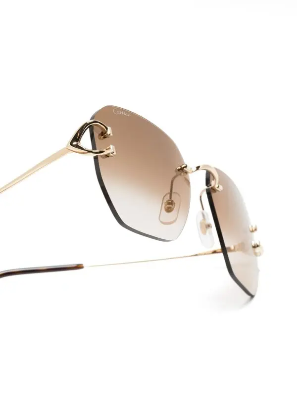 Cartier Signature C Rimless Sunglasses - Gold