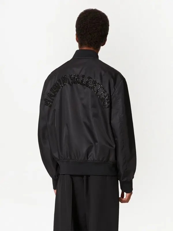 Valentino Garavani Sequin-embellished Zip-up Bomber Jacket