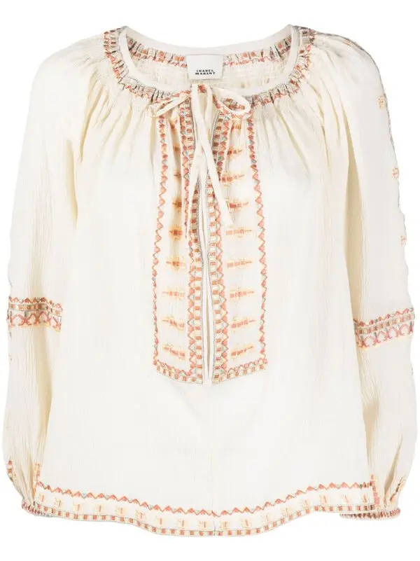 Isabel Marant Clive Sequin-embellished Blouse - Neutrals