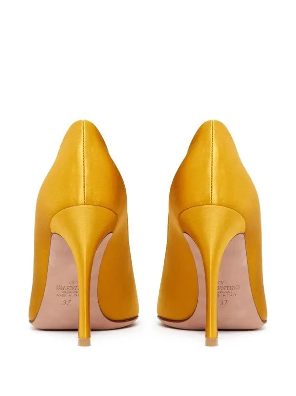 Valentino Garavani 100mm One Stud Satin Pumps - Yellow