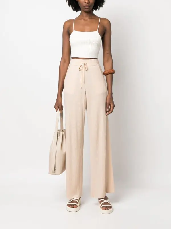 Max & Moi Ribbed Wide-leg Trousers