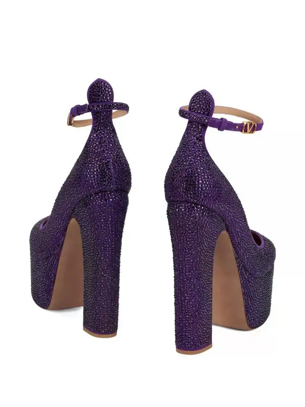 Valentino Garavani Tan-go Crystal-embellished Pumps - Purple