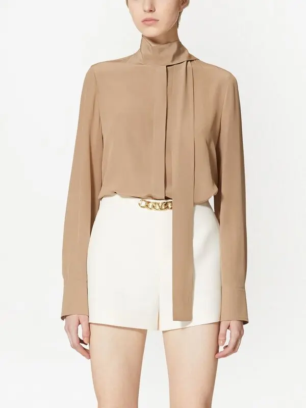 Valentino Garavani Scarf-detail Silk Blouse