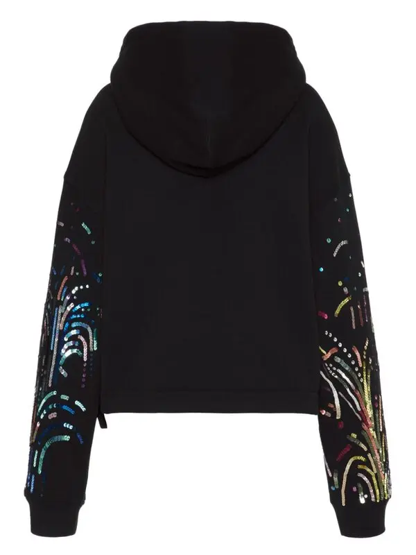 Valentino Garavani Sequin Embellished Cotton Hoodie