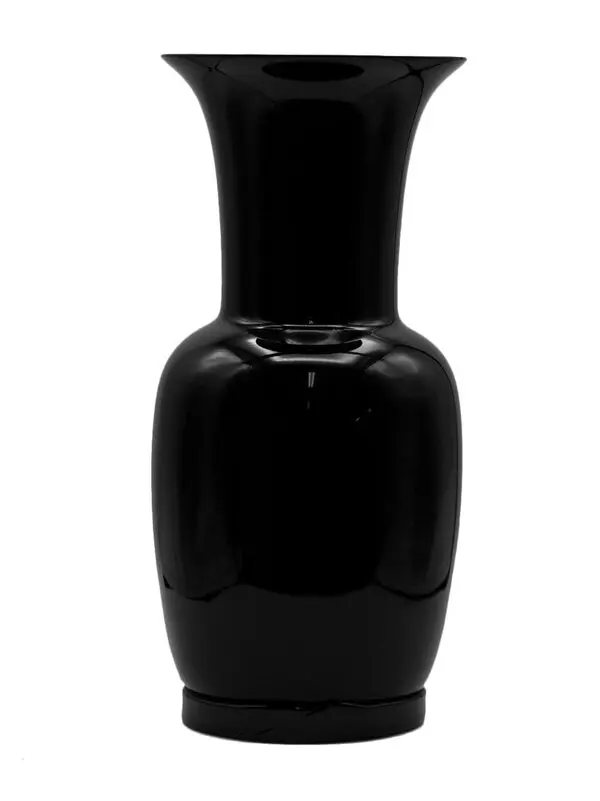 VENINI Opalino Glass Vase - Black