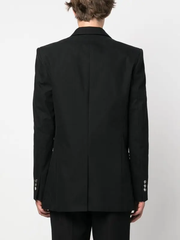 Balmain Double-breasted Cotton Blazer - Black