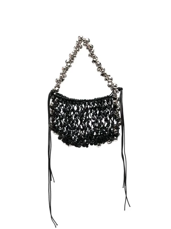 NICCOLO PASQUALETTI バッグ Niccolo Pasqualetti Bell-Detail Woven Tote Bag In Black - 11% Off