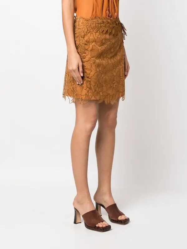 Alberta Ferretti Floral-lace Mini Skirt