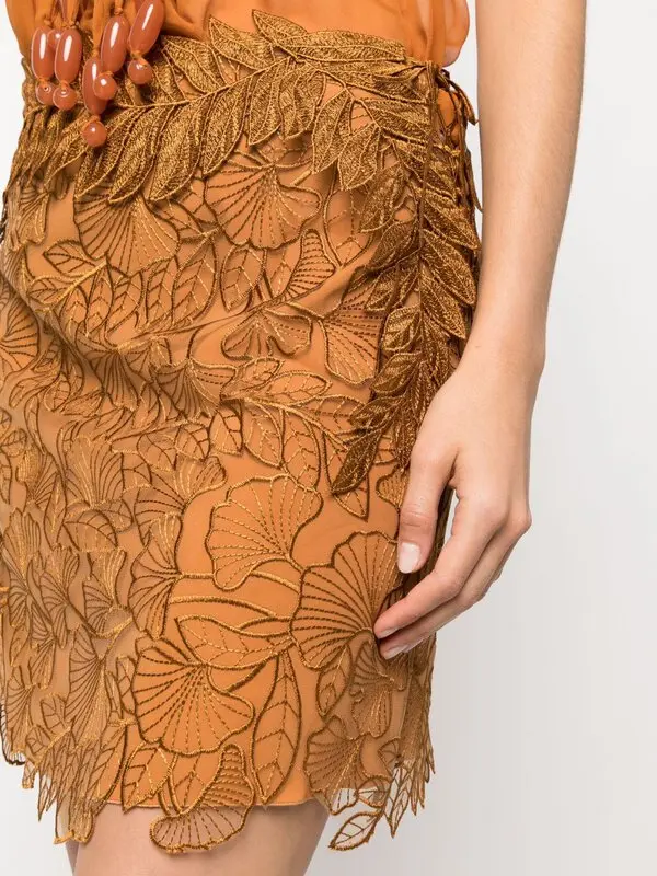 Alberta Ferretti Floral-lace Mini Skirt