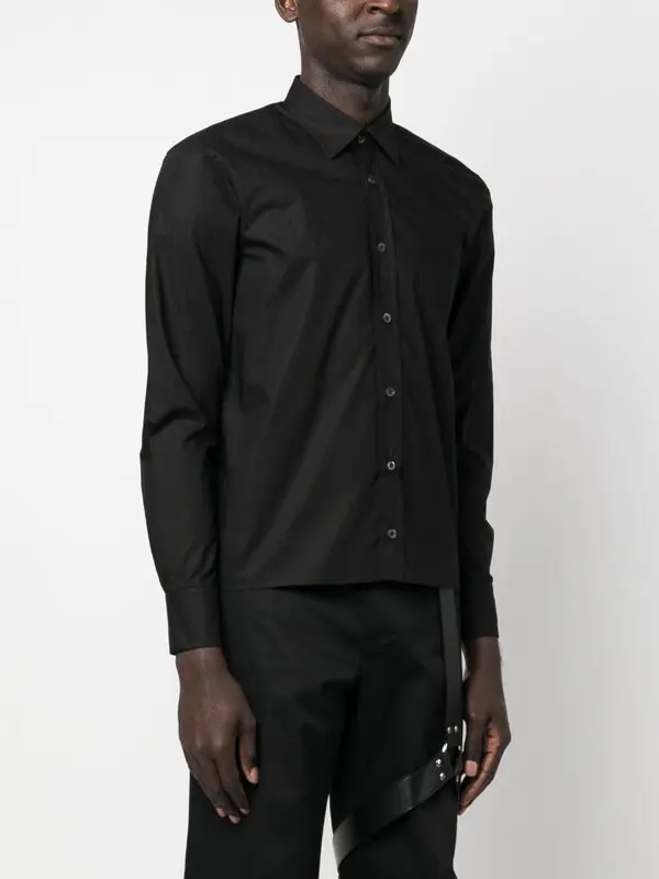 Raf Simons Logo-patch Long-sleeve Cotton Shirt