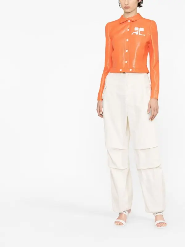COURREGES Re-edition Vinyl Logo Jacket - Orange