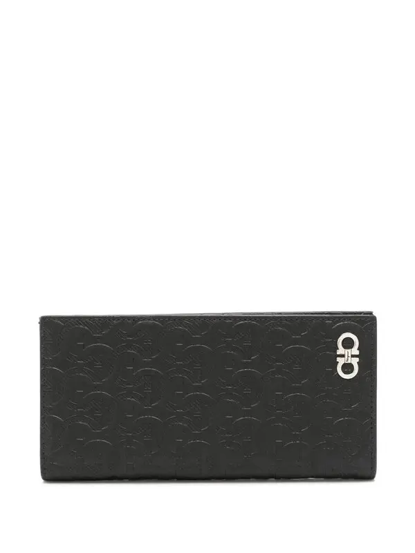 FERRAGAMO Logo-embossed Folding Wallet - Black